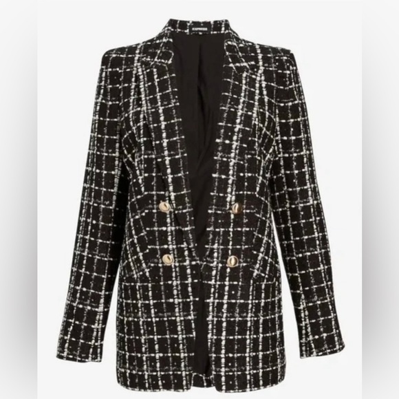 Express | Jackets & Coats | Express Black Tweed Blazer With Sequins ...